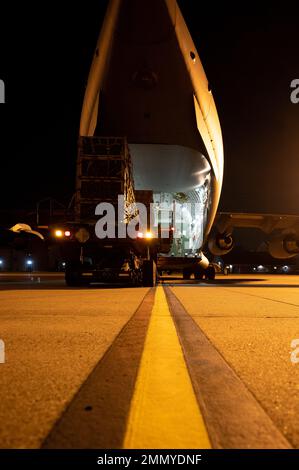 U.S. Airmen from the 375th Logistics Readiness Squadron operate a 25K ...
