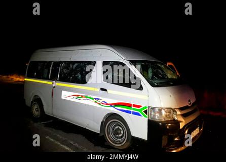 South African minibus taxi on road, Braamfontein, Johannesburg, Gauteng ...