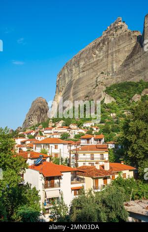 Meteora region of the village of Kalambaka Greece Stock Photo - Alamy