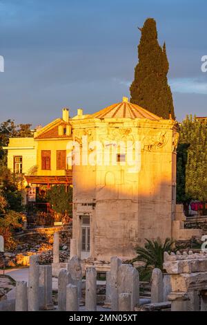 Greece, Athens, Plaka district, the Roman Agora at the foot of the ...