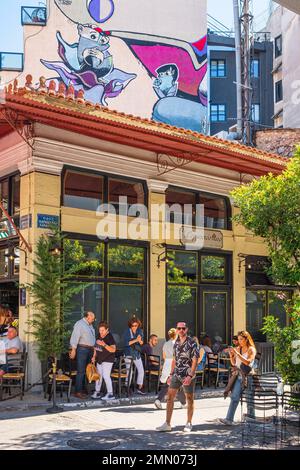 Greece, Athens, Psiri (or Psyri) district, Little Kook Coffee House ...