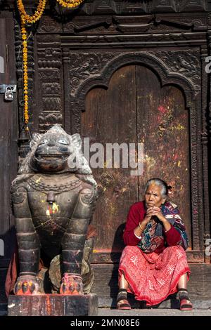 Nepal, Bagmati province, medieval town of Panauti, Unmanta Bhairav ...