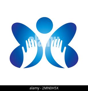 Butterfly People Logo Vector Illustration Icon in white background ...