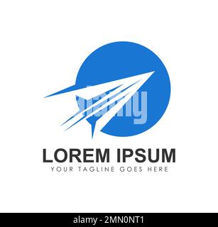 Paper plane with circle logo design concept Premium Vector design, 3D ...
