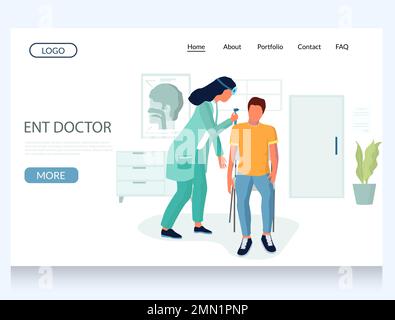 Otolaryngology vector website landing page design template Stock Vector Image & Art - Alamy
