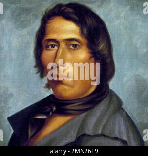 TECUMSEH (x 1768-1813) Shawnee warrior chief. His shooting by Colonel ...
