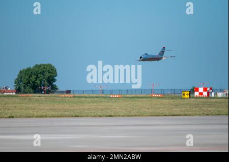Randy Ball, a Frontiers in Flight featured performer, flys his MiG-17F ...