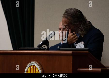 Mitch Mesenburg delivers a speech to Gold Star families at MacDill Air ...