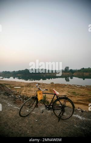 Villagers By Cycle Stock Photo - Alamy