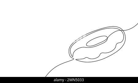 Donut one line continuous drawing. Bakery sweet pastry food. Vector ...