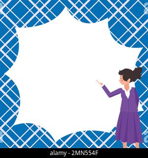 Instructor Drawing Pointing Stick On Empty Whiteboard While Holding Cup ...