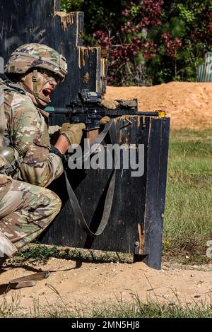 A Soldier with E Company, 2nd Battalion, 58th Infantry Regiment ...
