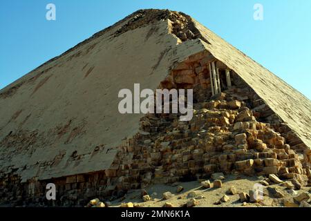 The unique Bent Pyramid of Dahshur, Egypt, built by the Pharaoh Sneferu ...