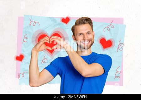 Artwork magazine collage picture of charming happy lady sleeping big ...