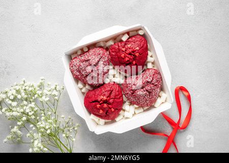 Cupcakes in a box. Cupcakes in the shape of a heart in a box with ...