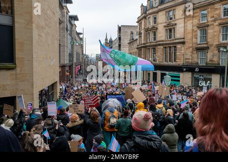 Glasgow, Scotland, UK. January 21st, 2023: A crowd of people at a Pro ...