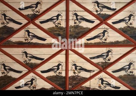 The Magpie ceiling at the National Palace in Sintra, Portugal Stock ...