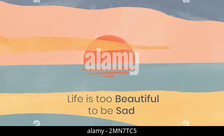 Abstract landscape desktop wallpaper template vector "To travel is to ...