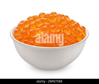Pile of delicious red caviar isolated on white Stock Photo - Alamy