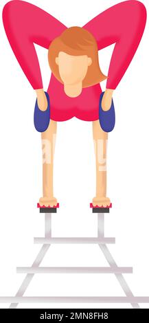 Circus artist cartoon character - flexible girl gymnast standing on ...