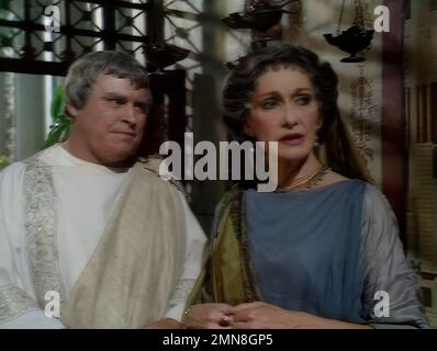 London.UK. Sian Phillips (as Livia) , Brian Blessed (as Augustus) in a ...