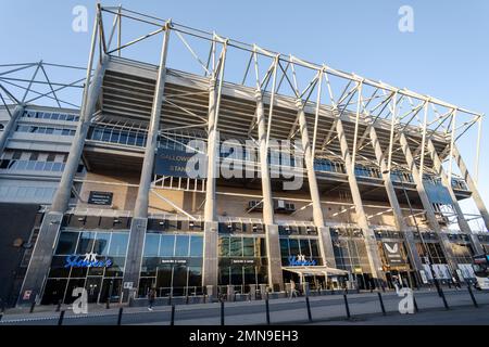 Wide angle view of Newcastle United football club St. James' Park ...