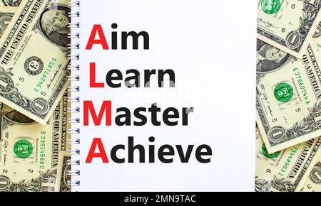 ALMA aim learn master achieve symbol. Concept words ALMA aim learn ...