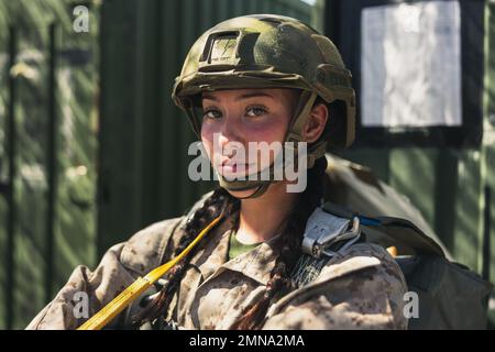 U.S. Marine Corps Sgt. Katelyn Radosin, a parachute rigger from ...