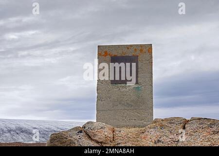 Memorial stone for Salomon August Andree, Swedish aeronaut and Arctic ...