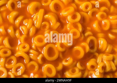 Homemade Canned Pasta Spaghetti Rings in Tomato Sauce Stock Photo - Alamy