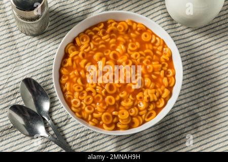 Homemade Canned Pasta Spaghetti Rings in Tomato Sauce Stock Photo - Alamy