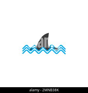 Shark fin sign vector isolated illustration Stock Photo - Alamy