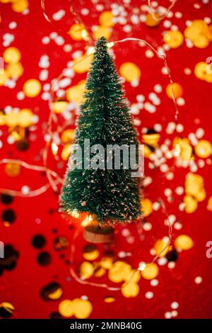 Christmas and holidays background. Silhouette of little deer in ...