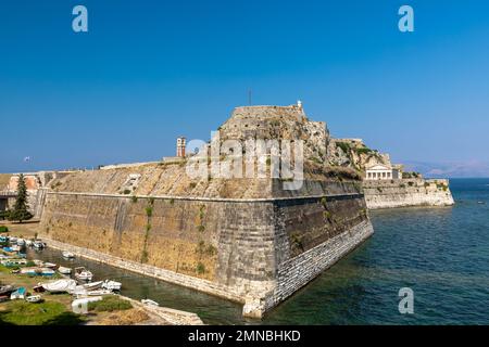 Lighthouse at the Old Fortress in Corfu, Ionian Islands, Greece, Europe ...