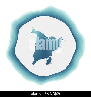 Panay round stamp. Round logo with island map and title. Stylish ...