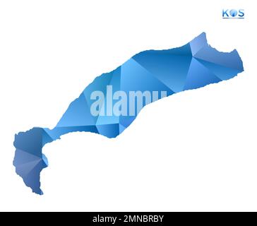 Kos island map in Greece. Simple outline. Vector hand drawn simplified ...