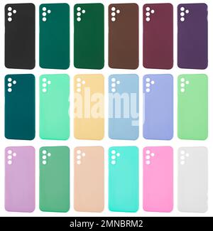 silicone cases for the phone, on a white background in isolation ...