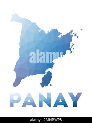 Panay icon. Vector polygonal map of the island. Panay icon in geometric ...