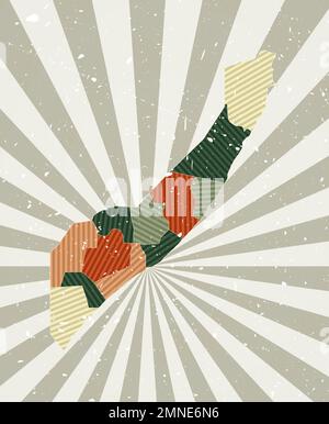 Somalia map. Poster with map of the country in retro color palette ...