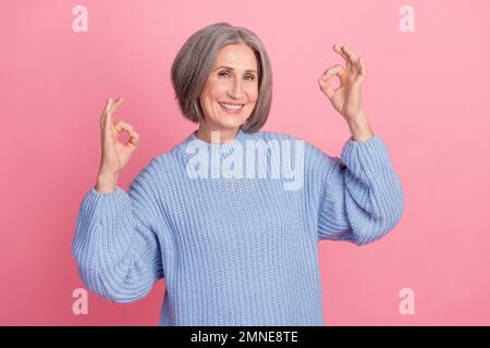 Photo of stunning woman wear cool street style fashionable khaki warm ...