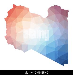 Network map of Libya. Country digital connections map. Technology, internet, network ...