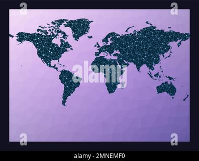 World Map. Miller cylindrical projection. Futuristic world illustration ...
