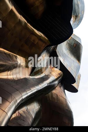 Corrugated exterior facade, detail, Museum of Pop Culture, MoPOP ...