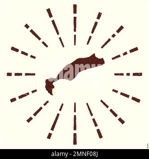 Kos map design. Shape of the island with beautiful geometric waves and ...