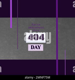 Composition of raise awareness this 404 day text over gray and purple ...
