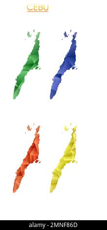 Low poly map of Cebu. Geometric illustration of the island. Cebu ...