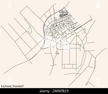 Street roads map of the ESCHMAR DISTRICT, TROISDORF Stock Vector Image ...