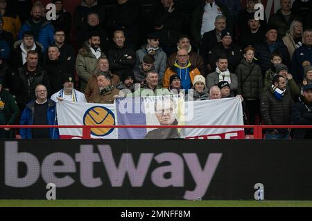 Leeds United flag, fans, during the England v Croatia FIFA WORLD CUP ...