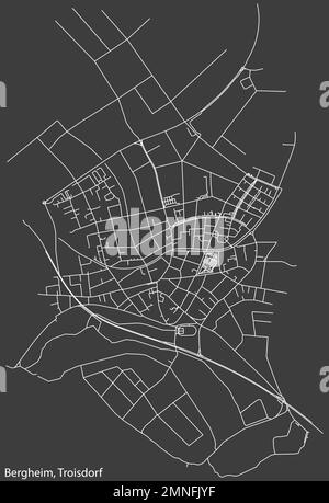 Street roads map of the BERGHEIM DISTRICT, HEIDELBERG Stock Vector ...