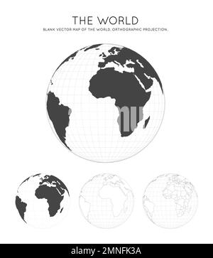 World map. Orthographic projection. Beautiful vector illustration Stock ...